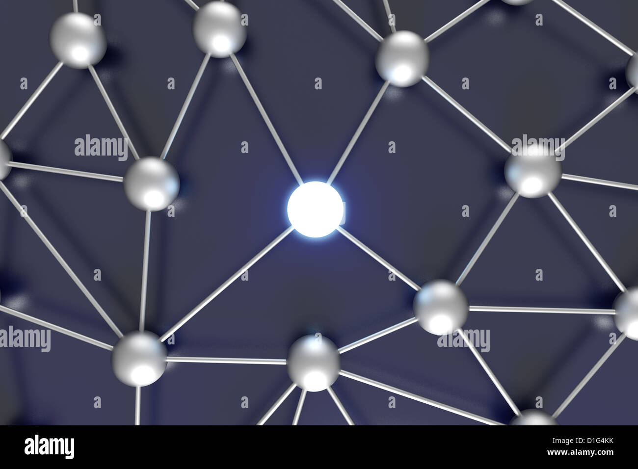 Activated network nodes. 3D rendered Illustration Stock Photo - Alamy