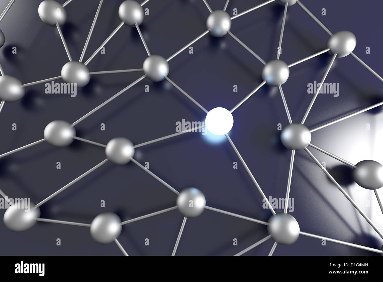 Activated network nodes. 3D rendered Illustration Stock Photo - Alamy