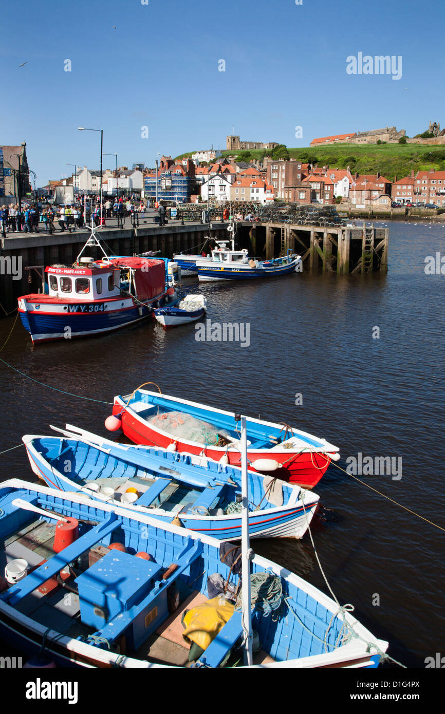 Fising boats in the Upper Harbour, Whitby, North Yorkshire, Yorkshire ...