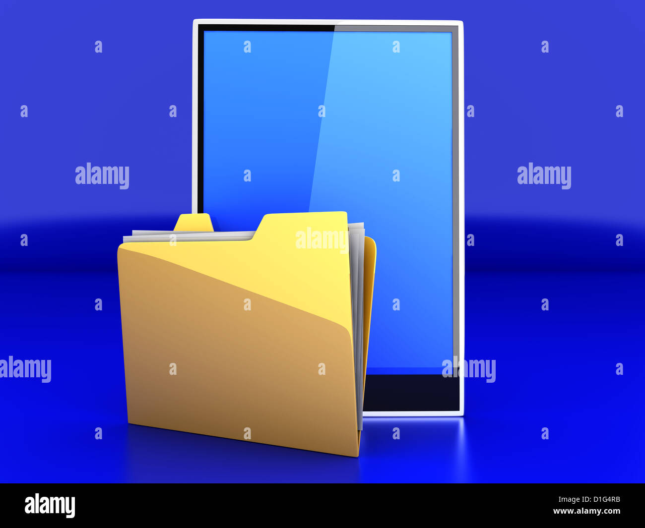A Tablet PC / Pad device. 3D rendered illustration Stock Photo - Alamy
