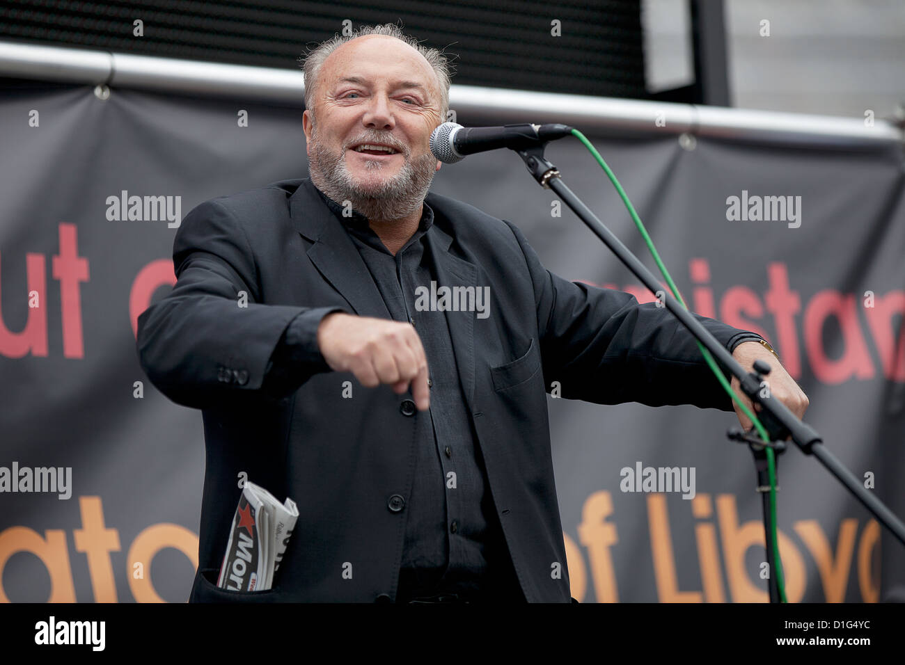 UK Politician George Galloway seen speaking at a peace rally in ...