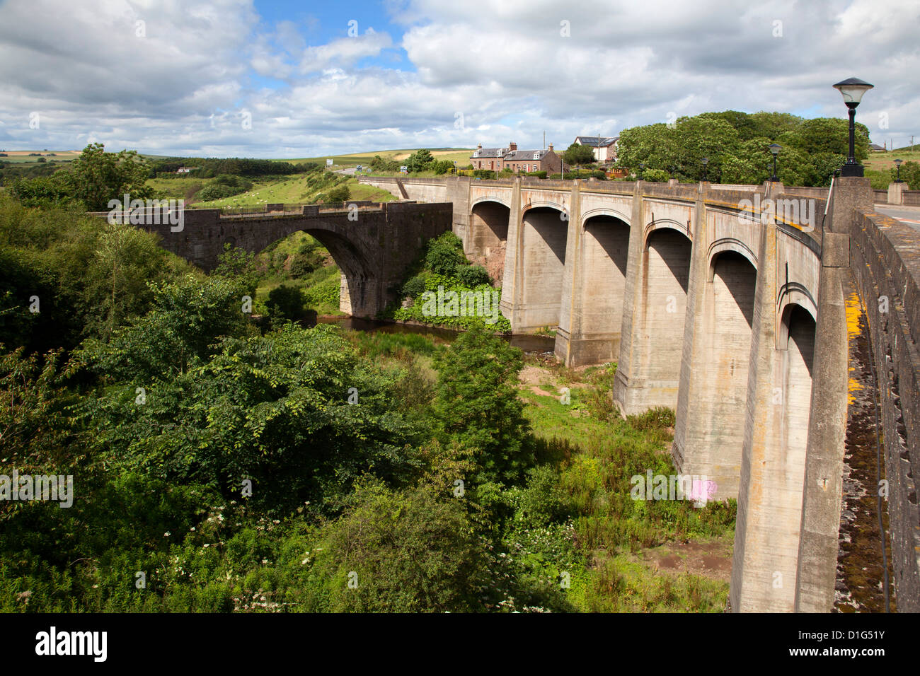 Bridges over Bervie Water at Inverbervie, Aberdeenshire, Scotland ...
