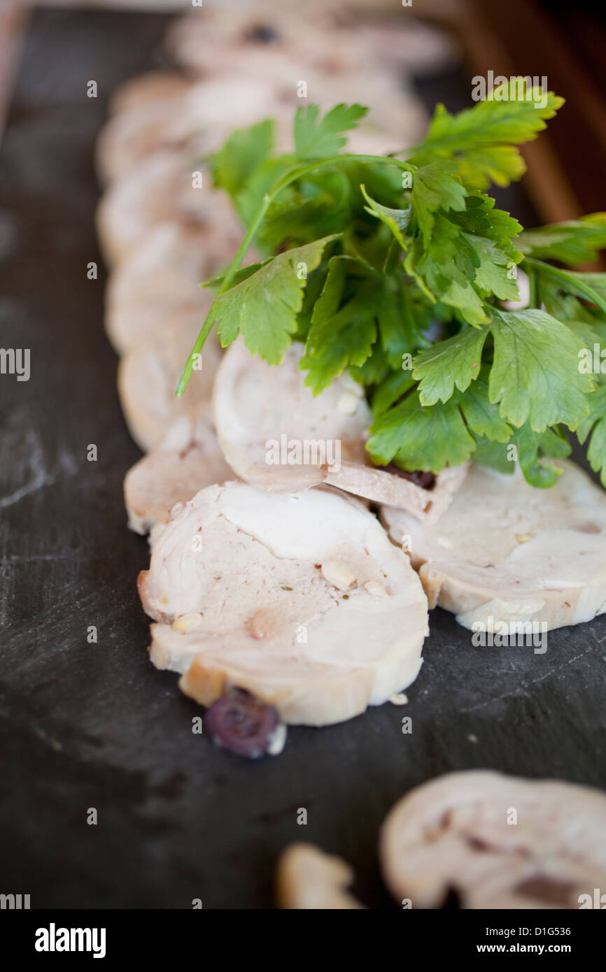 Roast of rabbit with parsley on top Stock Photo - Alamy