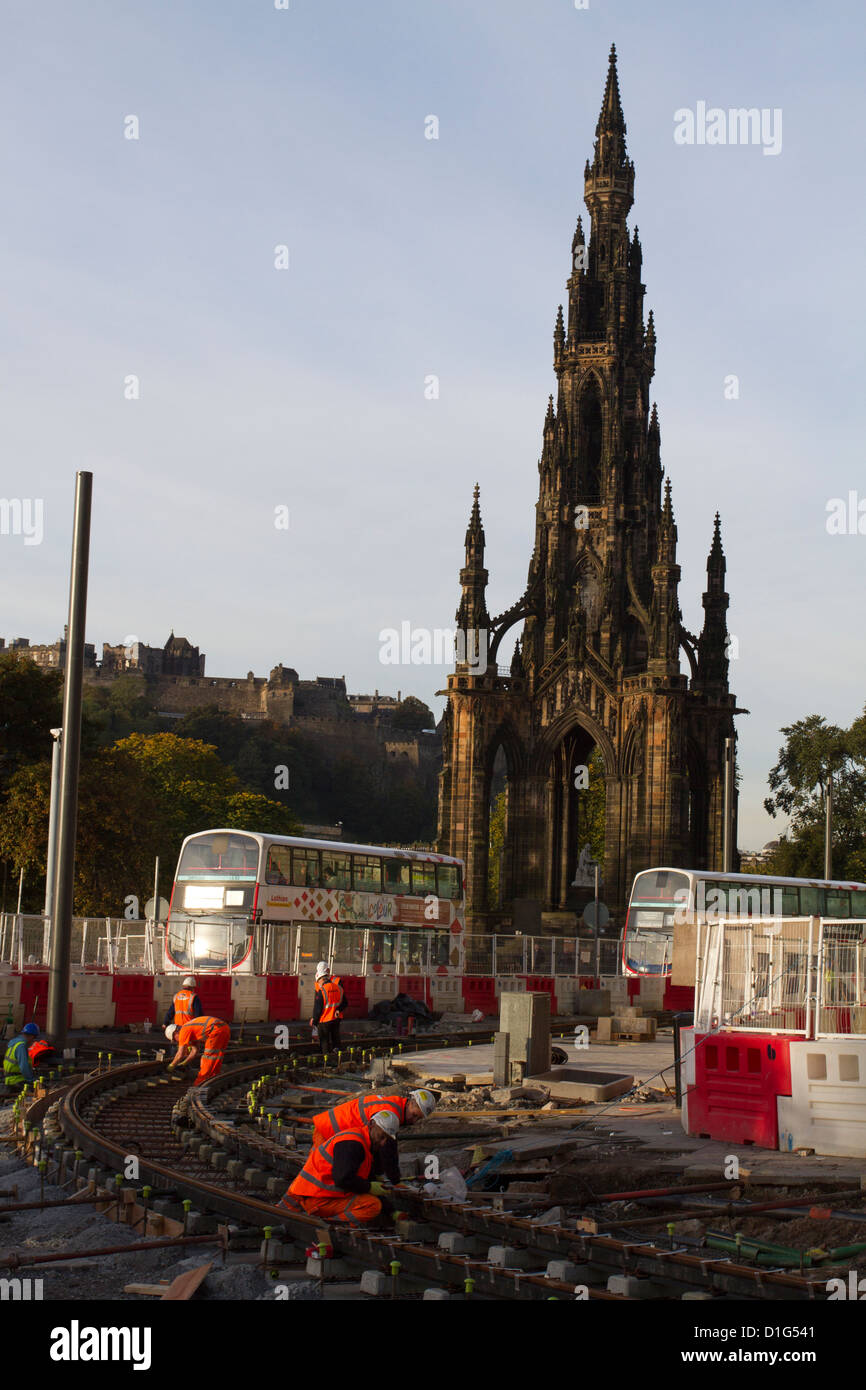 Edinburgh tram works hi-res stock photography and images - Alamy