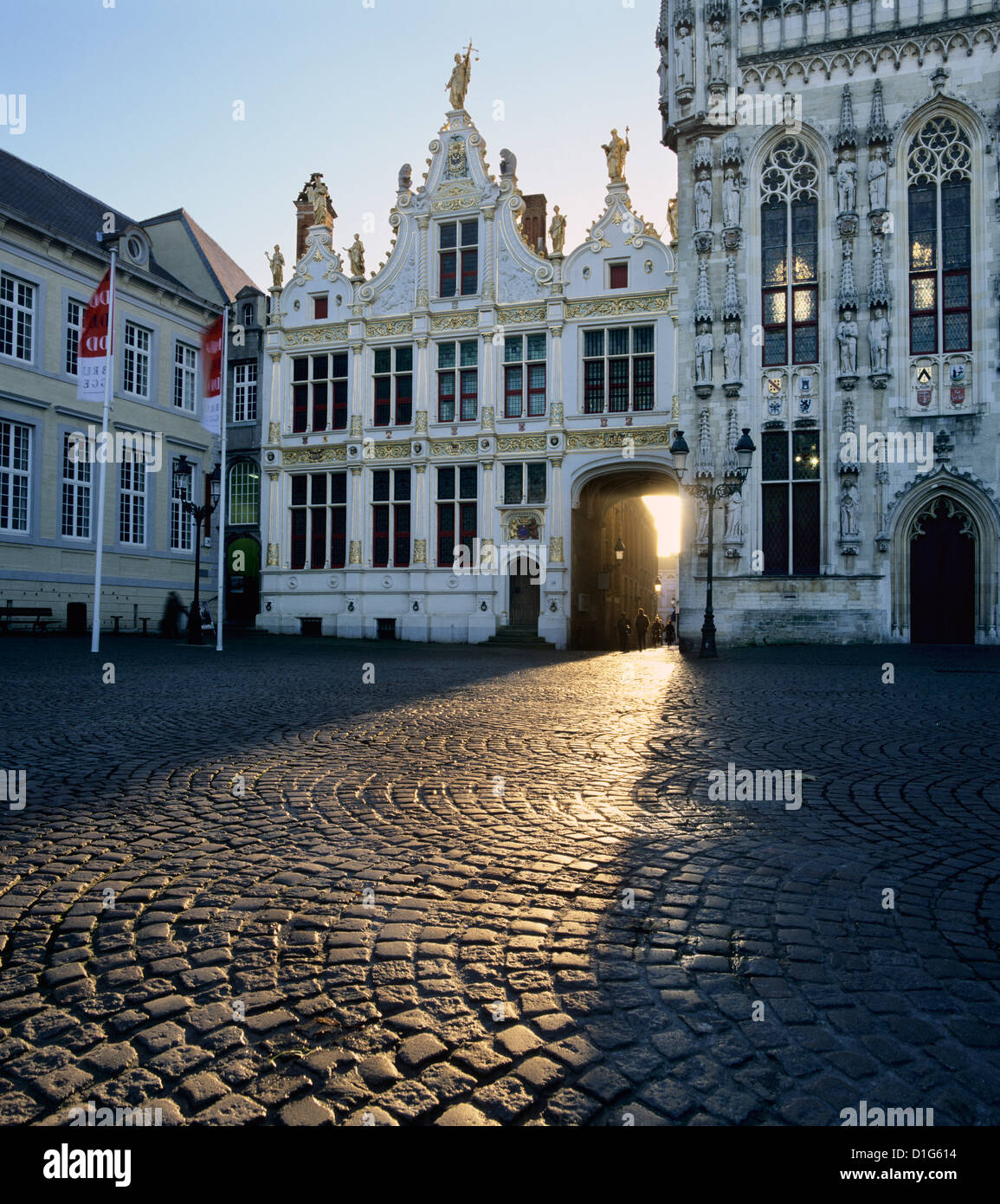Burg Square and the Town Hall, Bruges, UNESCO World Heritage Site, West ...