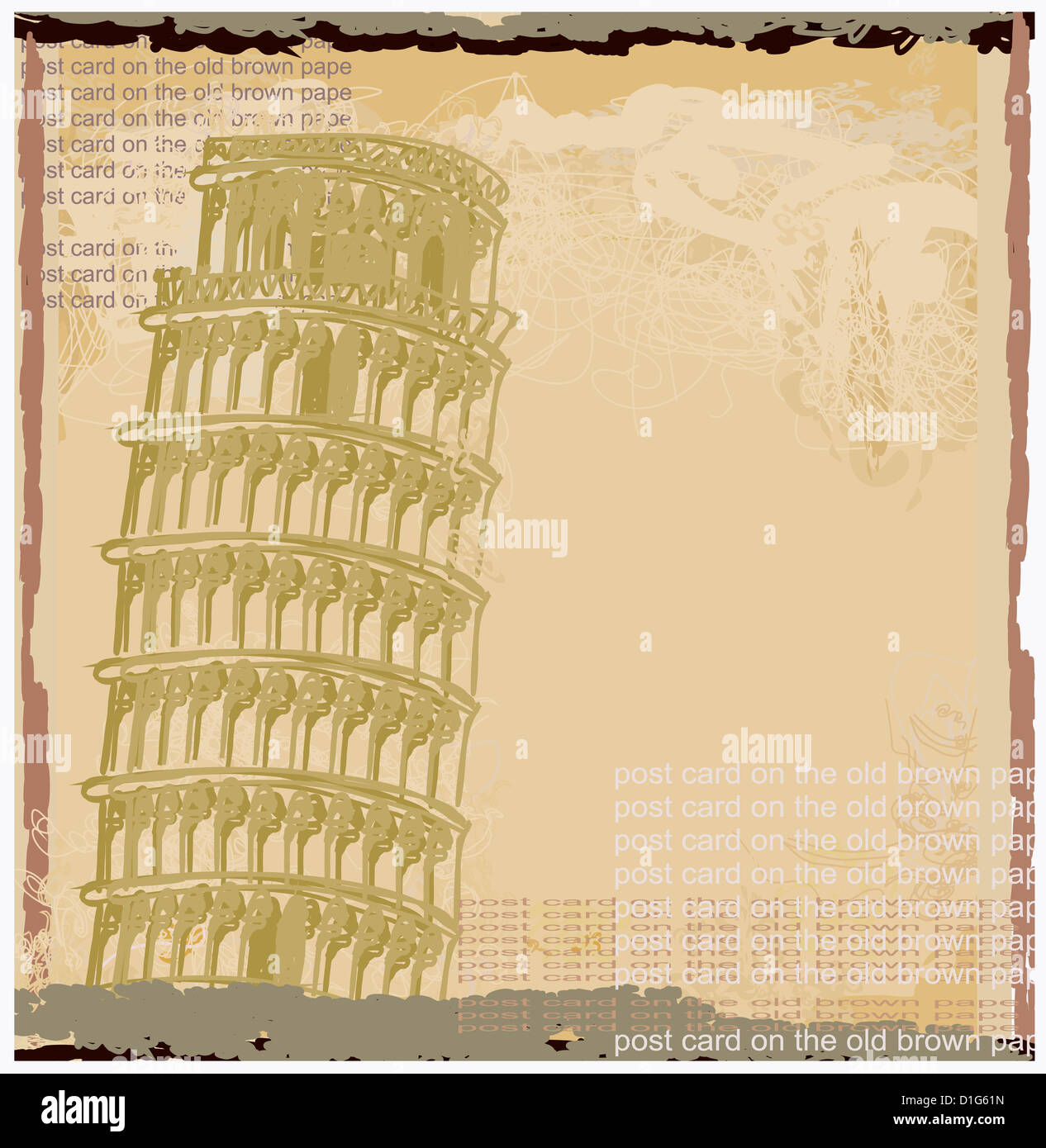 vector pisa tower grunge background Stock Photo - Alamy