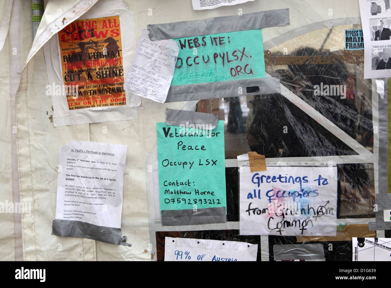 Occupy protest, hand written signs card communication protest movement ...