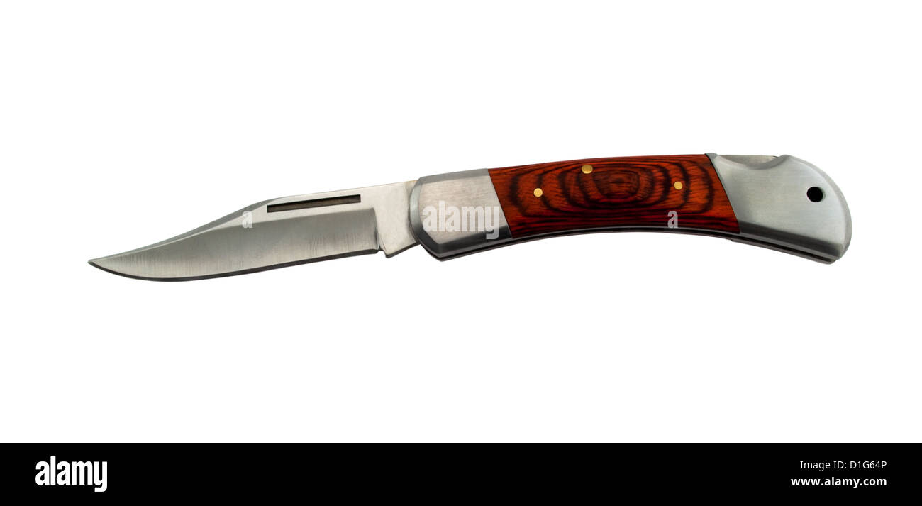 acute open knife isolated on white background Stock Photo - Alamy