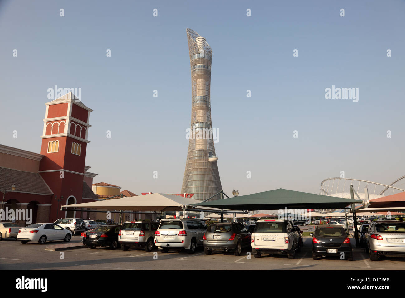The Aspire Tower in Doha Sports City Complex, Qatar Stock Photo - Alamy