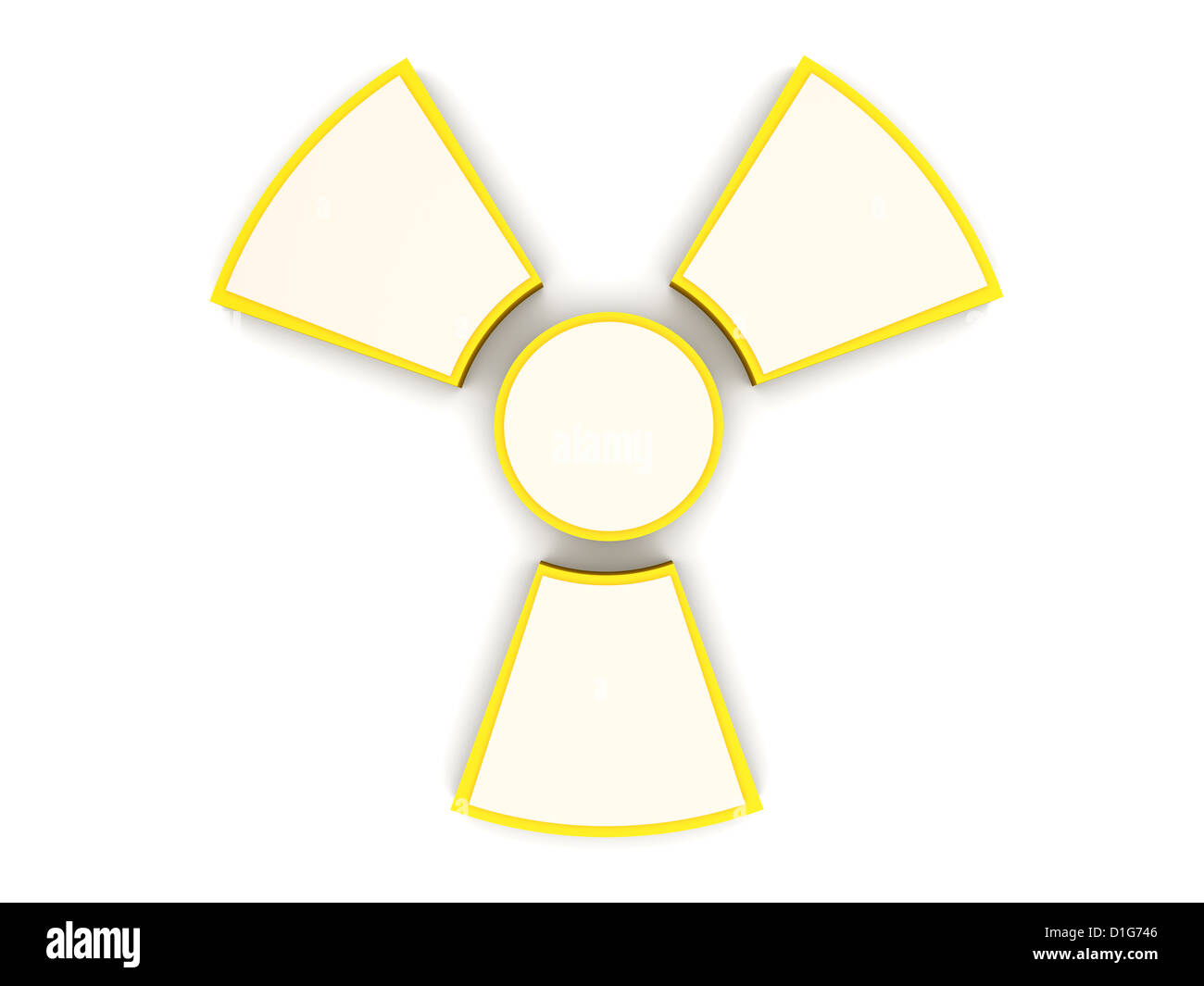 A radioactive warning sign. 3D rendered Illustration. Isolated on white ...