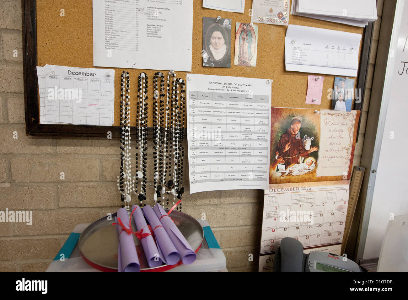 Second grade classroom at Catholic private school in Austin, Texas ...