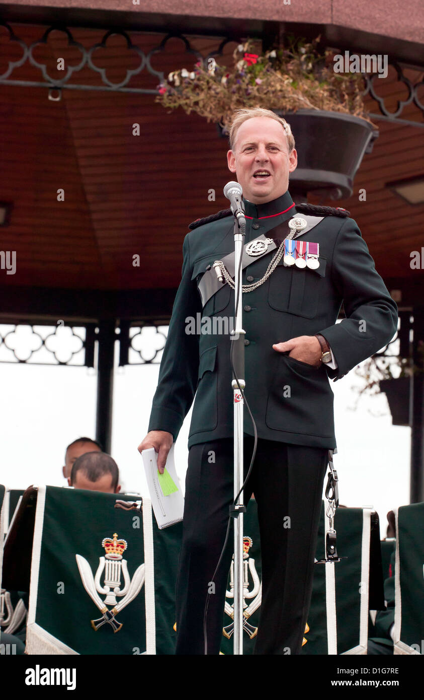 Major Vernon Yates introducing the first concert by the Regimental Band ...
