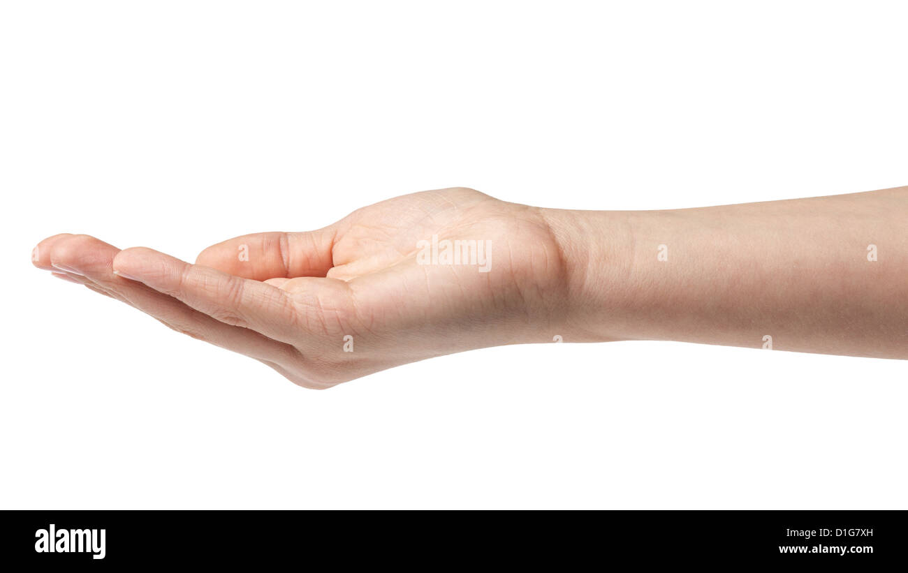 empty female teen hand isolated on white Stock Photo - Alamy