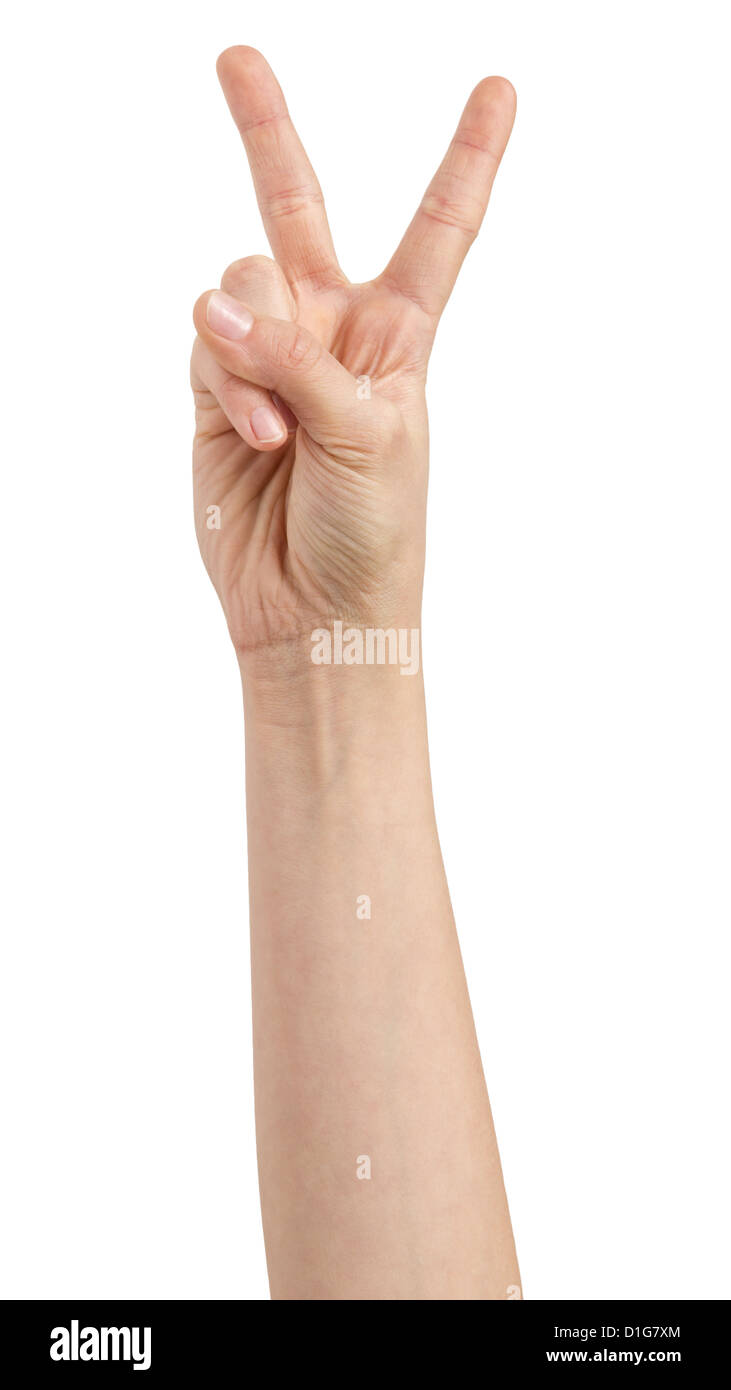 Hand v hi-res stock photography and images - Alamy