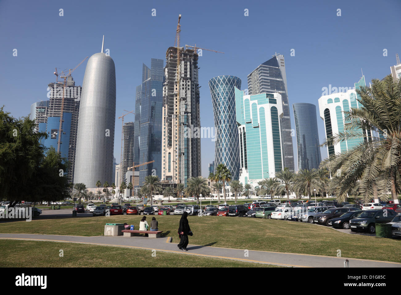 Doha downtown district, Al Dafna, Qatar, Middle East Stock Photo - Alamy