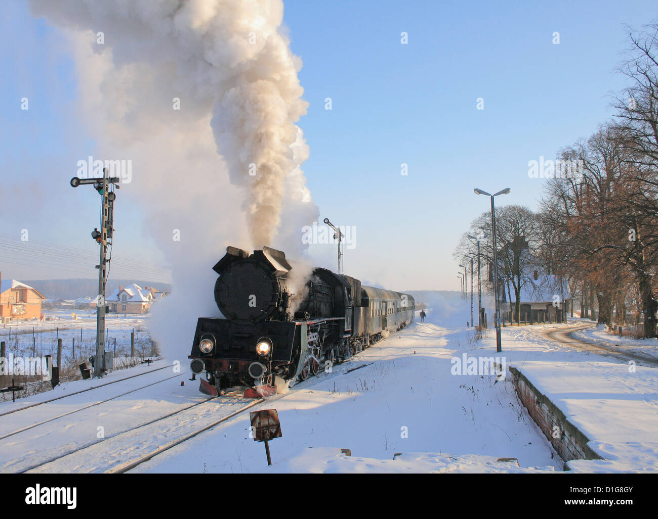 Steam train snow hi-res stock photography and images - Alamy