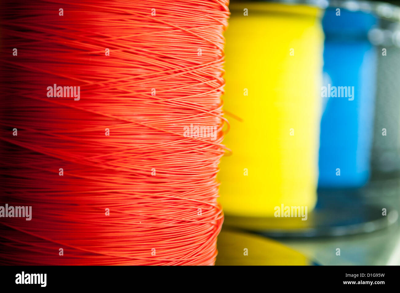 Spools of isolated electric cables Stock Photo - Alamy