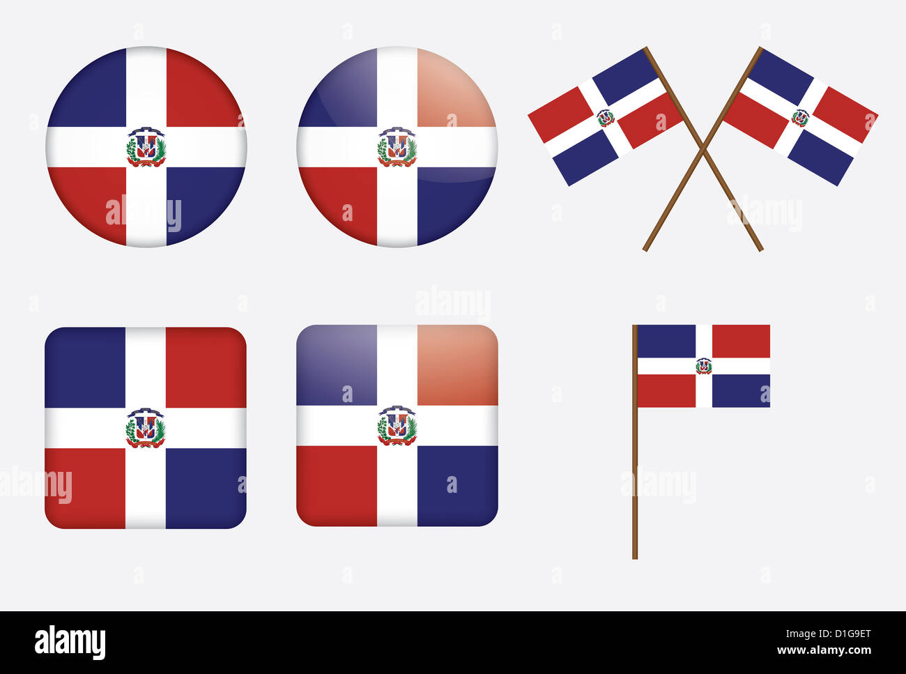set of badges with flag of Dominican Republic Stock Photo - Alamy