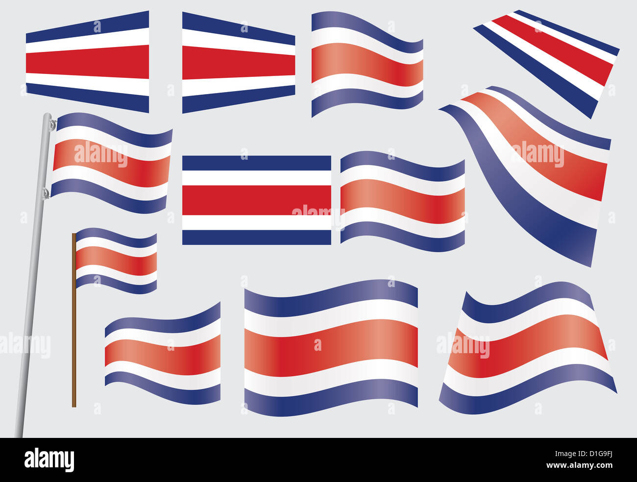 set of flags of Costa Rica Stock Photo - Alamy