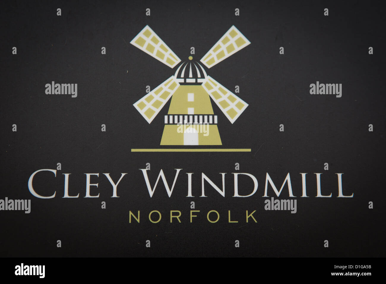 Cley Windmill logo on sign, a historic North Norfolk landmark, Cley ...