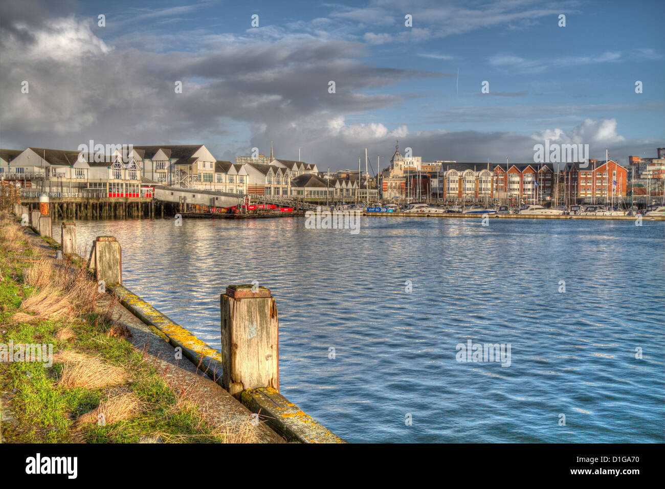 Looking at Town Quay from Southampton Pier Stock Photo - Alamy
