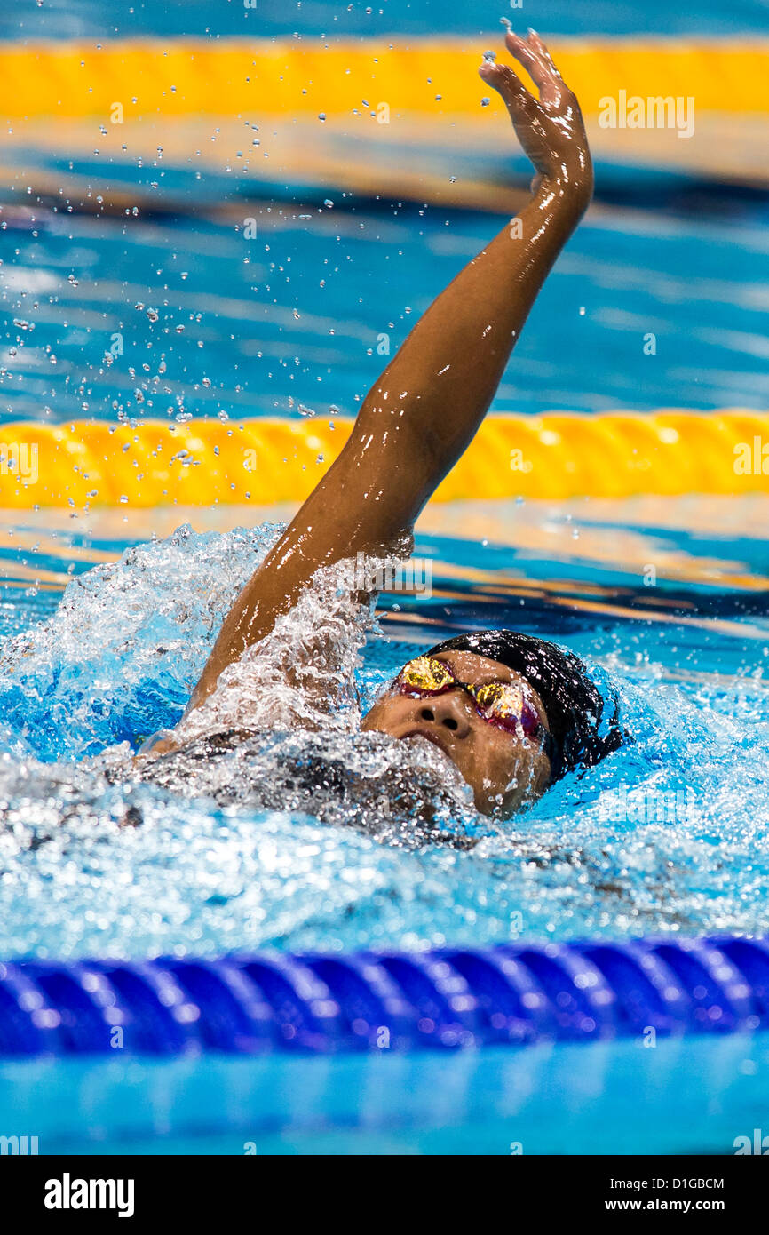 Female swimmer in backstroke action Stock Photo - Alamy