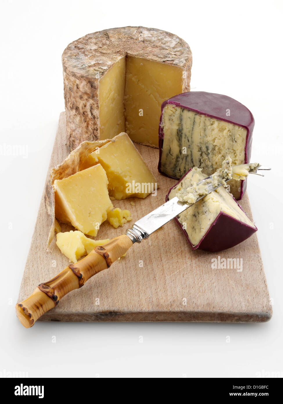 Cheddar baby Stilton cheese Stock Photo - Alamy