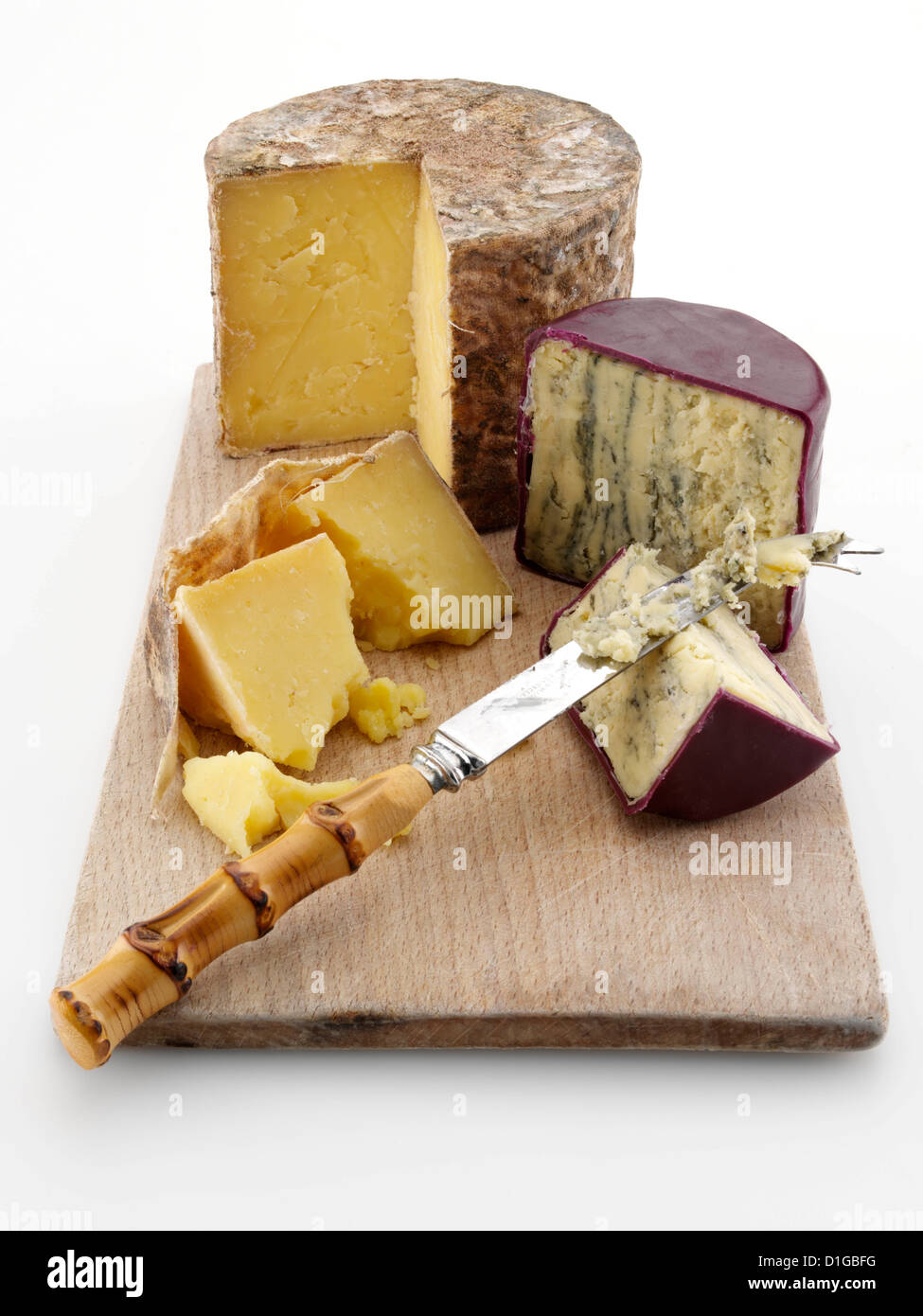 Cheddar baby Stilton cheese Stock Photo - Alamy