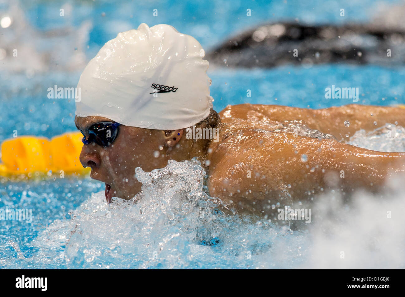 Elizabeth Beisel (USA) competing in the butterfly leg of the Women's ...