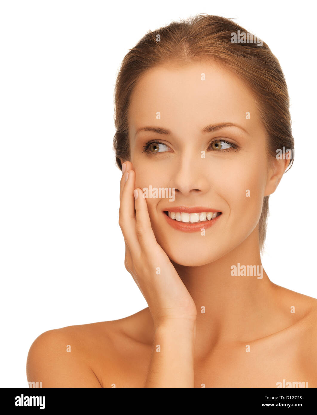 face and hands of beautiful woman Stock Photo - Alamy