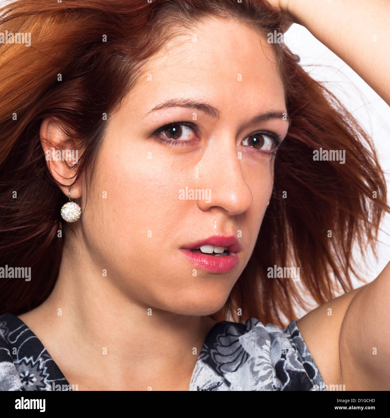 Close up of young sad woman crying Stock Photo - Alamy