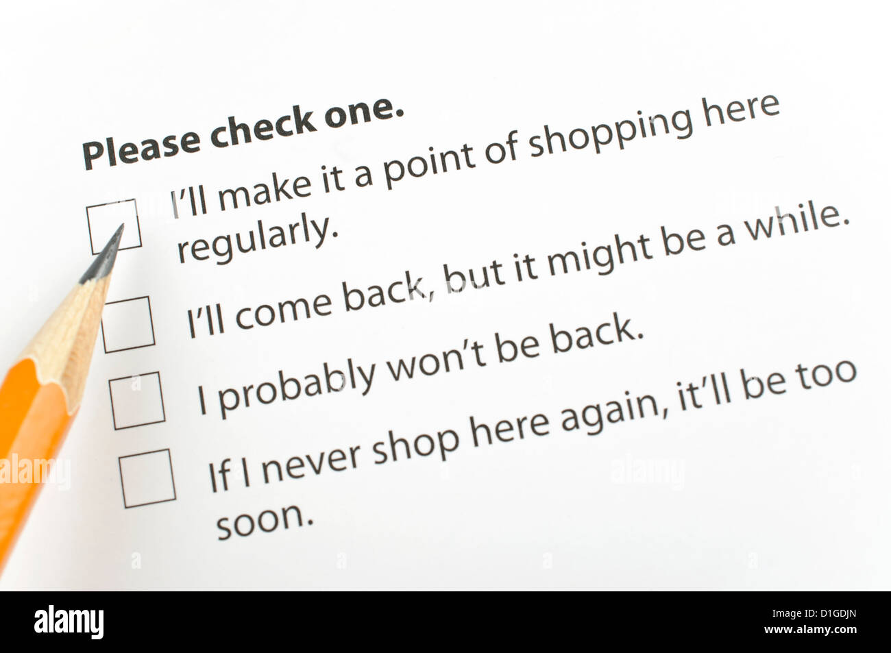 Tick box form hi-res stock photography and images - Alamy