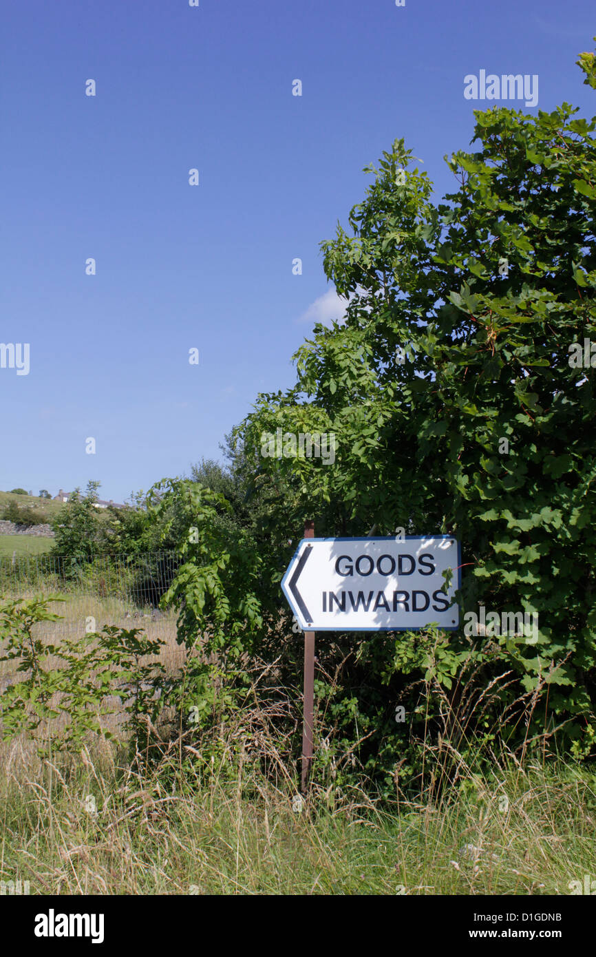 goods inwards sign by factory plant Stock Photo - Alamy