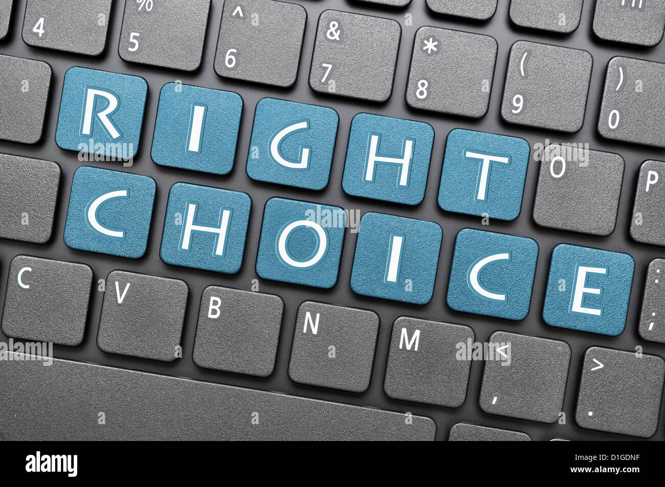 Right choice on keyboard Stock Photo - Alamy
