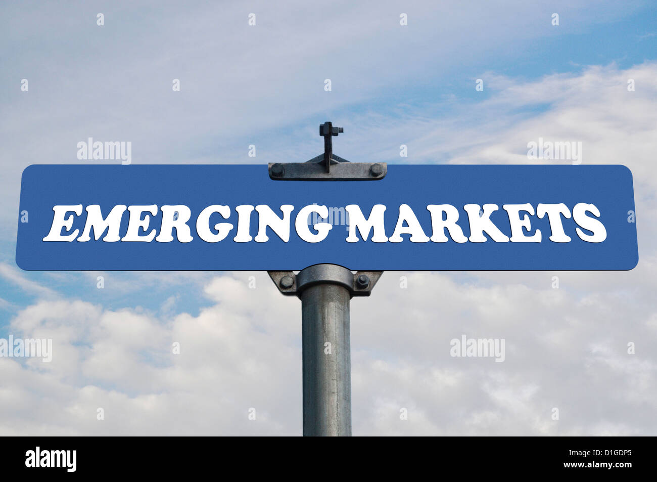 Emerging markets road sign Stock Photo - Alamy