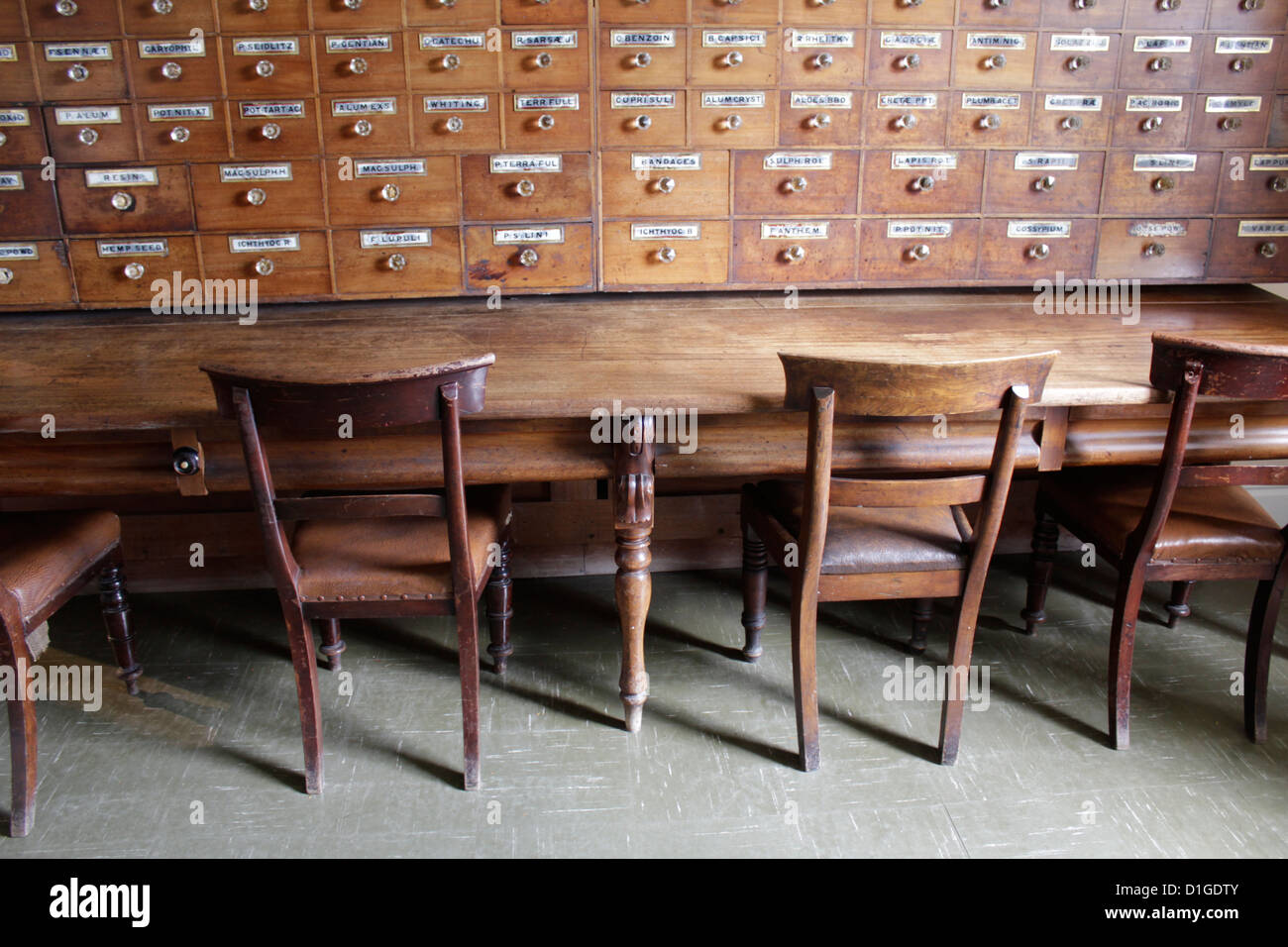 medicine cabinet inside the dinorwic quarry hospital museum, llanberis ...