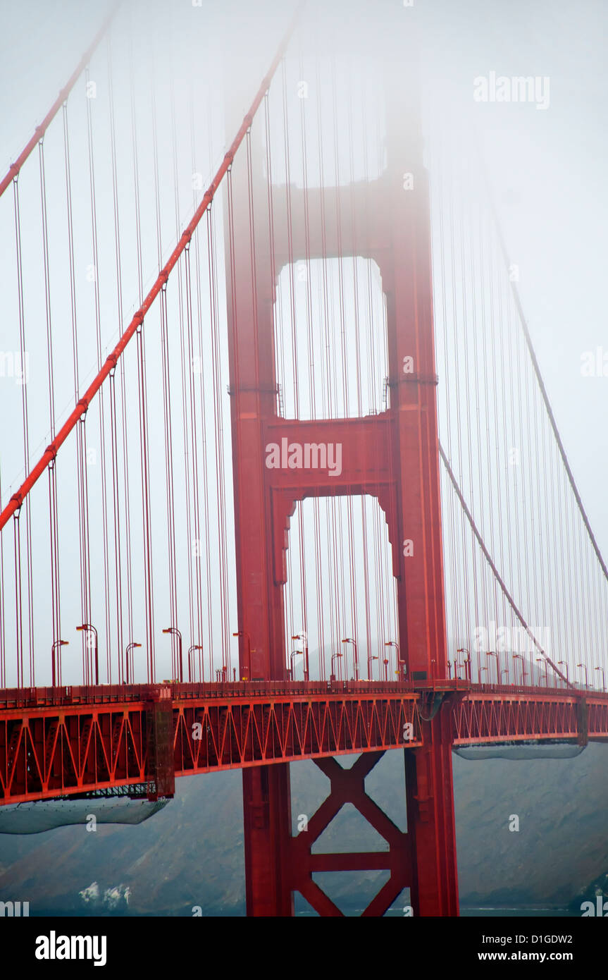 Golden Gate Bridge and the city of San Francisco in the Sea Mist over ...