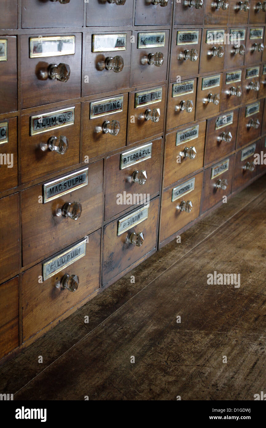 medicine cabinet inside the dinorwic quarry hospital museum, llanberis ...