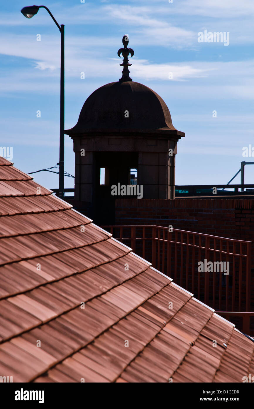 Fort Conde,a corner bastion sentry box, topped with fleur de lis ...