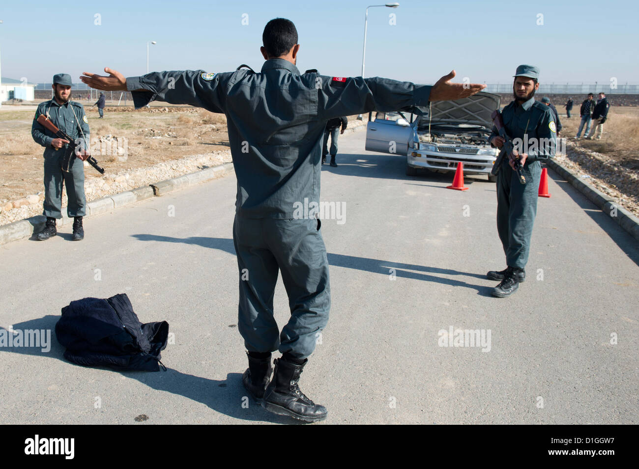 Police officers of the Afghan National Police (ANP) attend a training ...