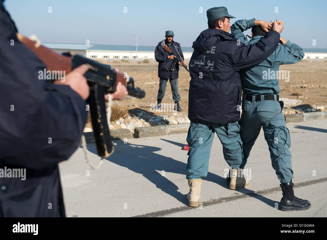 Police officers of the Afghan National Police (ANP) attend a training ...