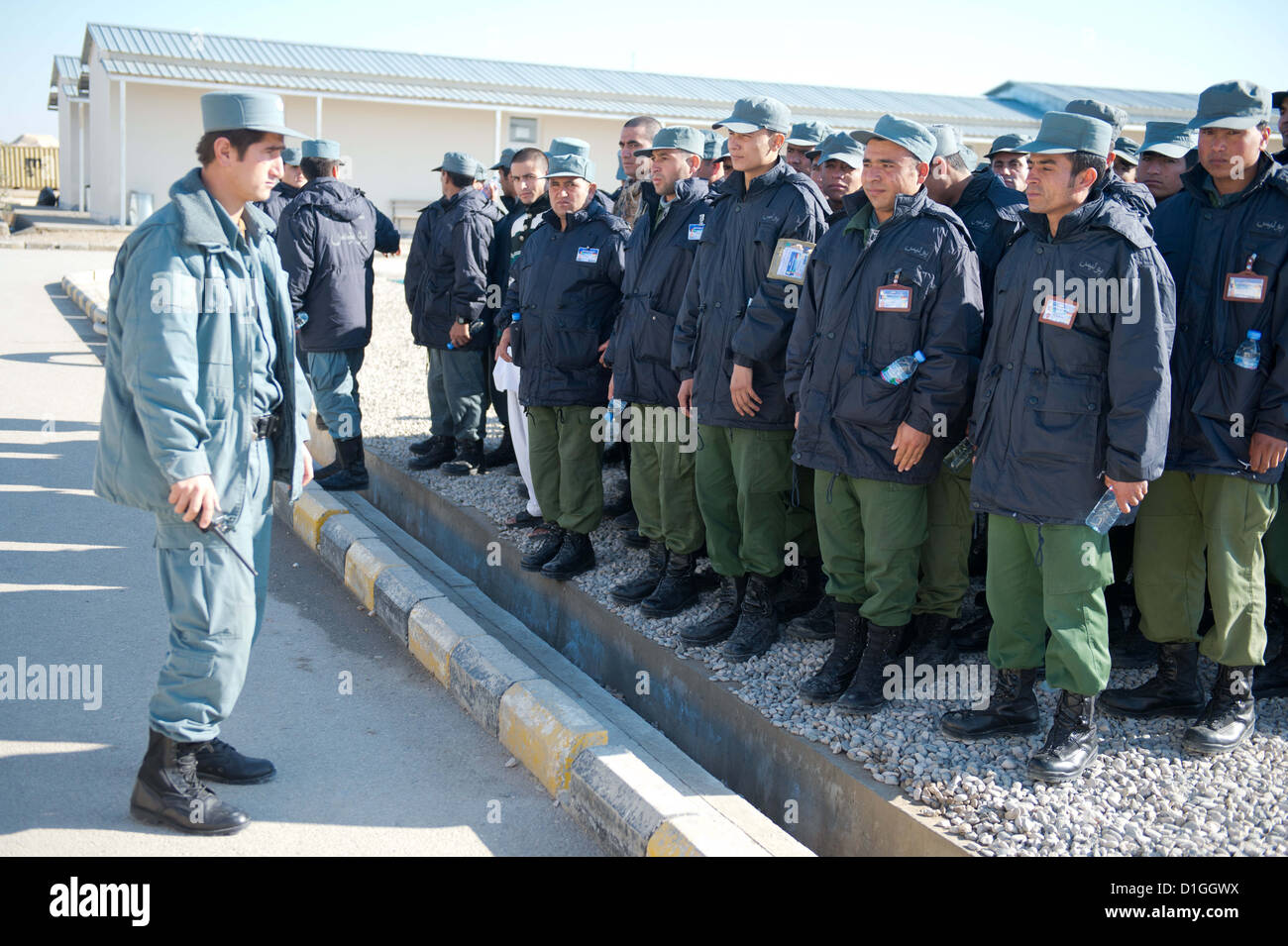 Police officers of the Afghan National Police (ANP) attend a training ...