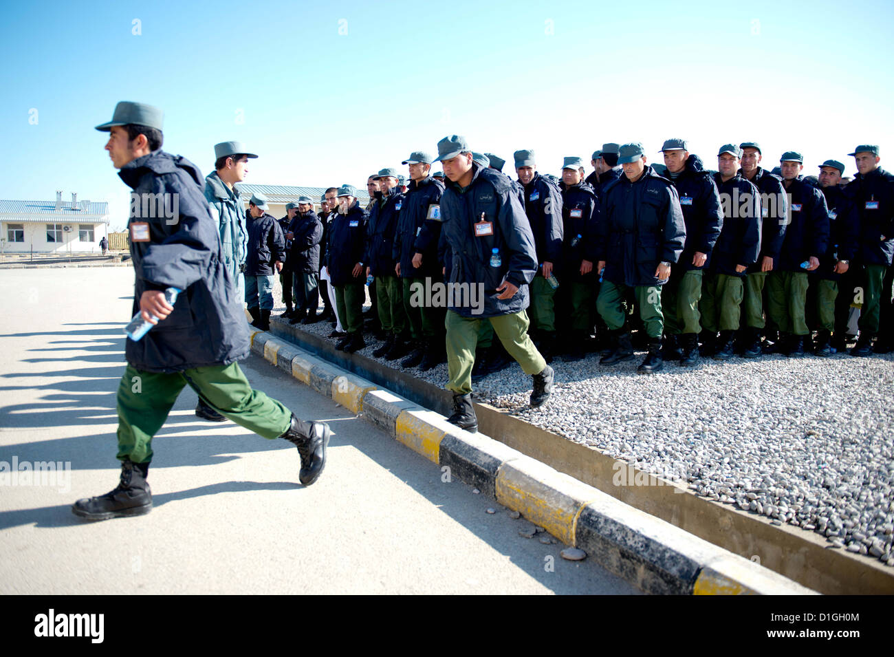 Police officers of the Afghan National Police (ANP) attend a training ...