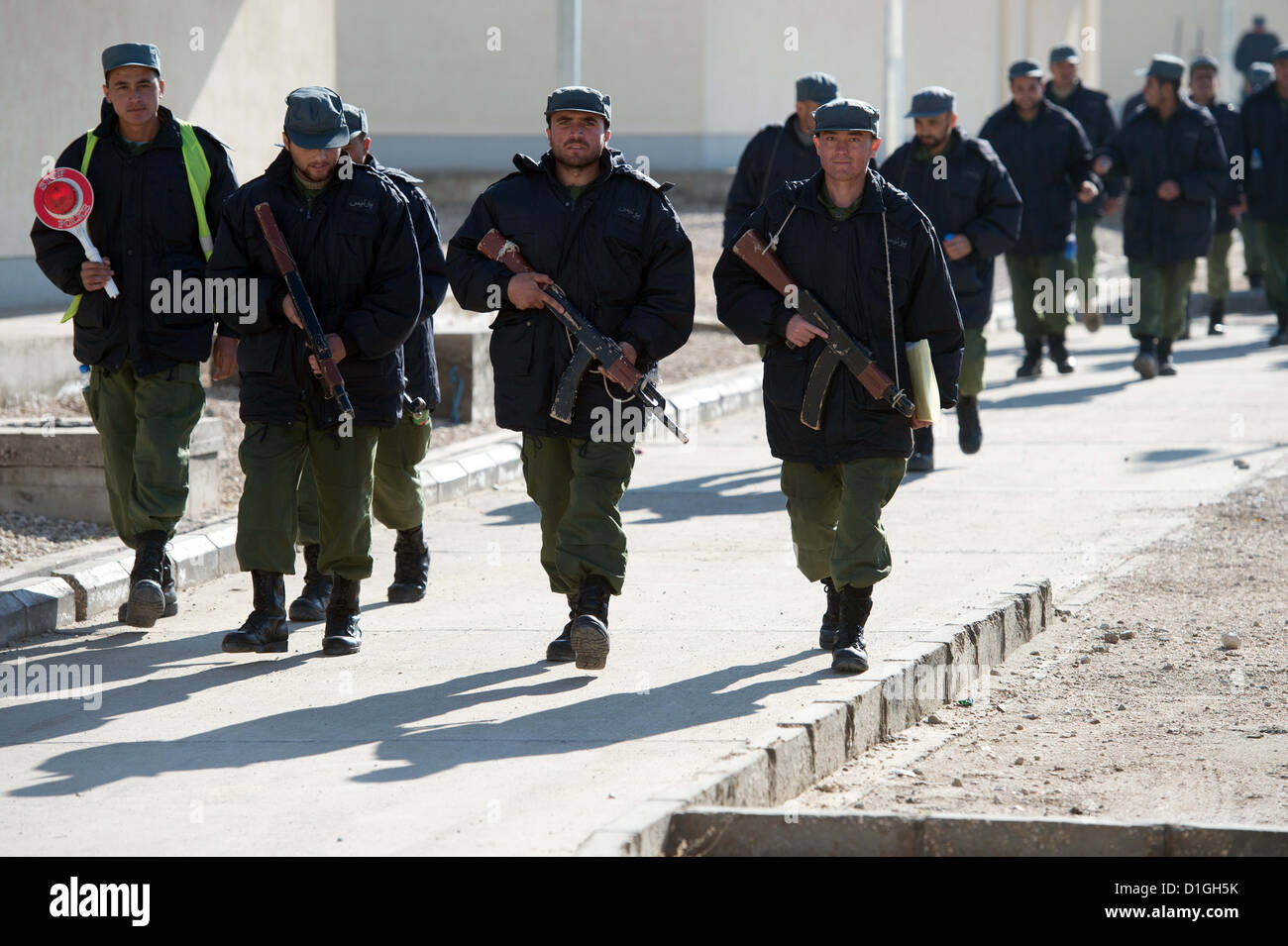 Police officers of the Afghan National Police (ANP) attend a training ...