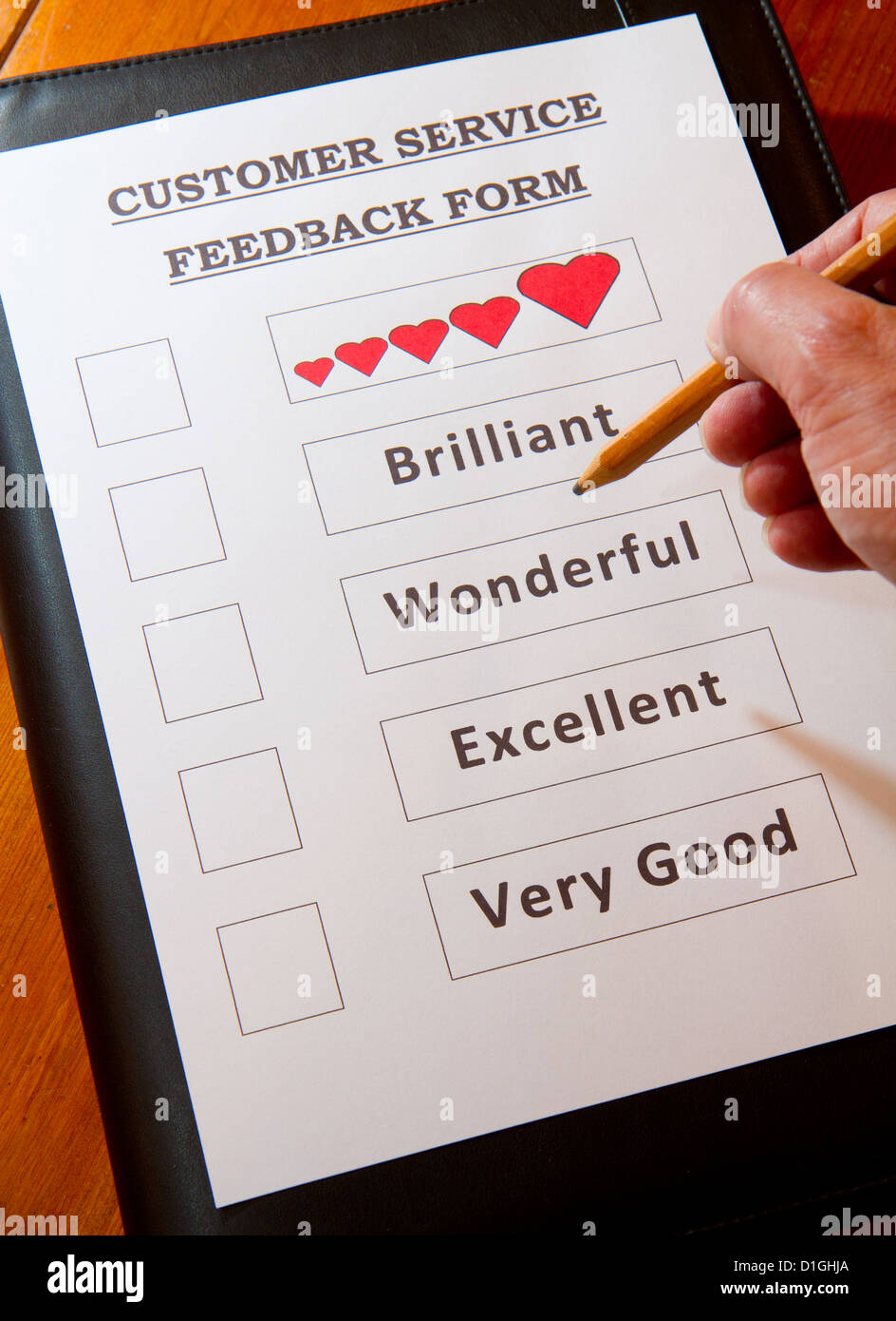 Funny Customer Service Feedback Form with options for rating service ...