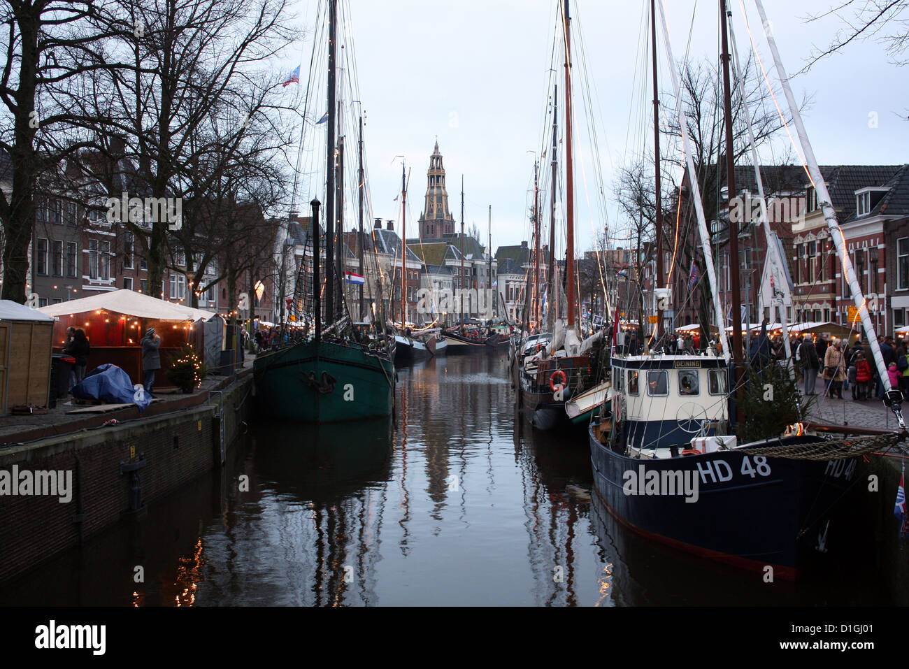 Groningen historic houses boats hi-res stock photography and images - Alamy
