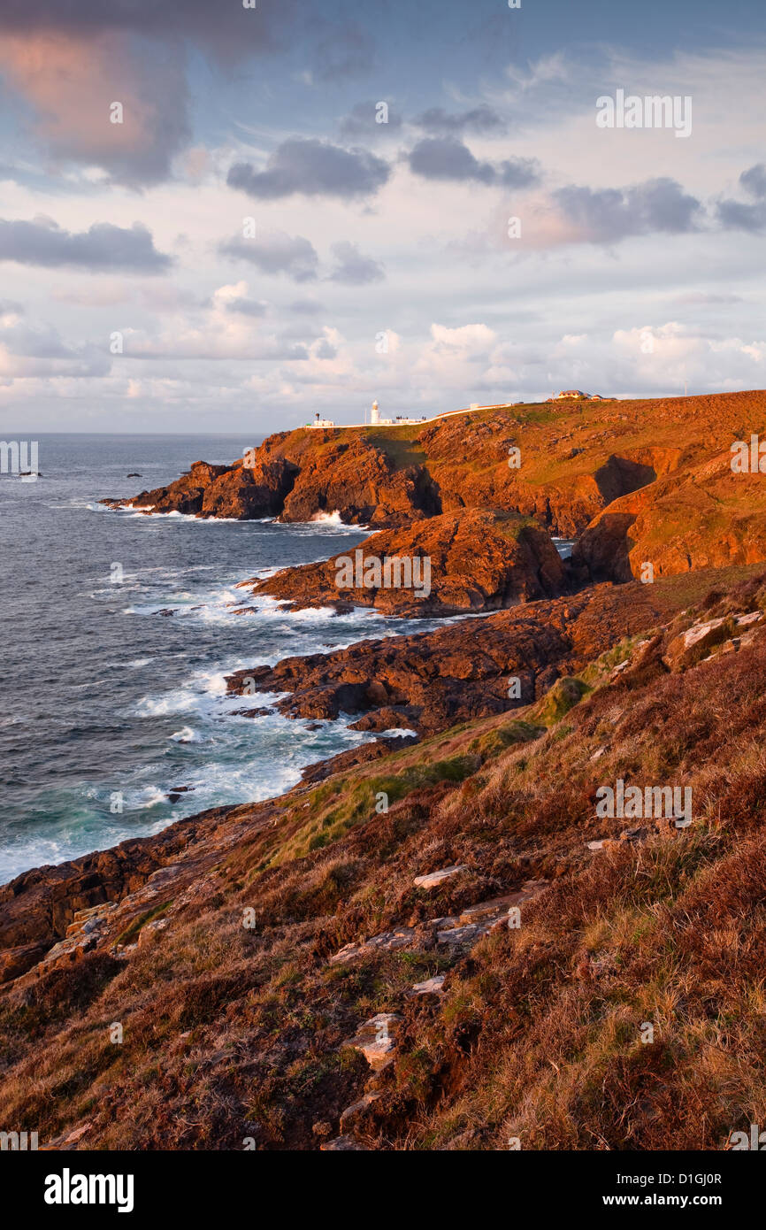 Looking towards Pendeen lighthouse and watch on the Cornish coastline ...