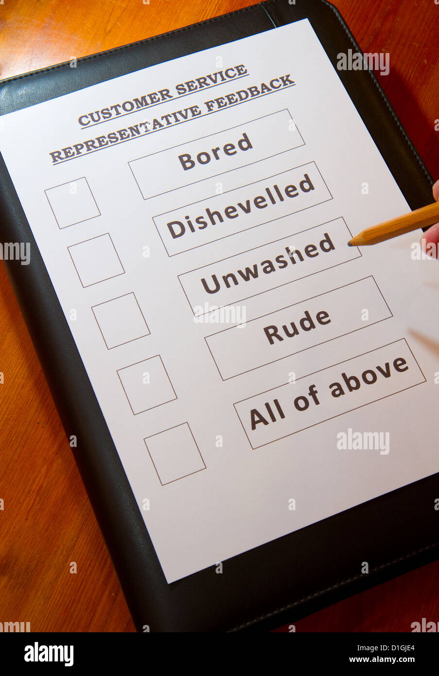 Funny customer service feedback form hi-res stock photography and ...