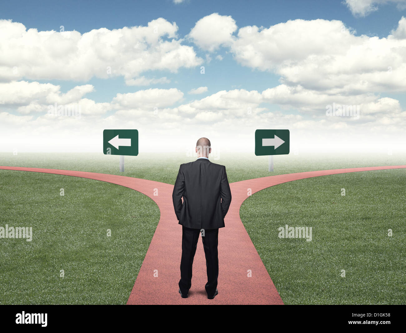 standing businessman thinking about future decision Stock Photo - Alamy