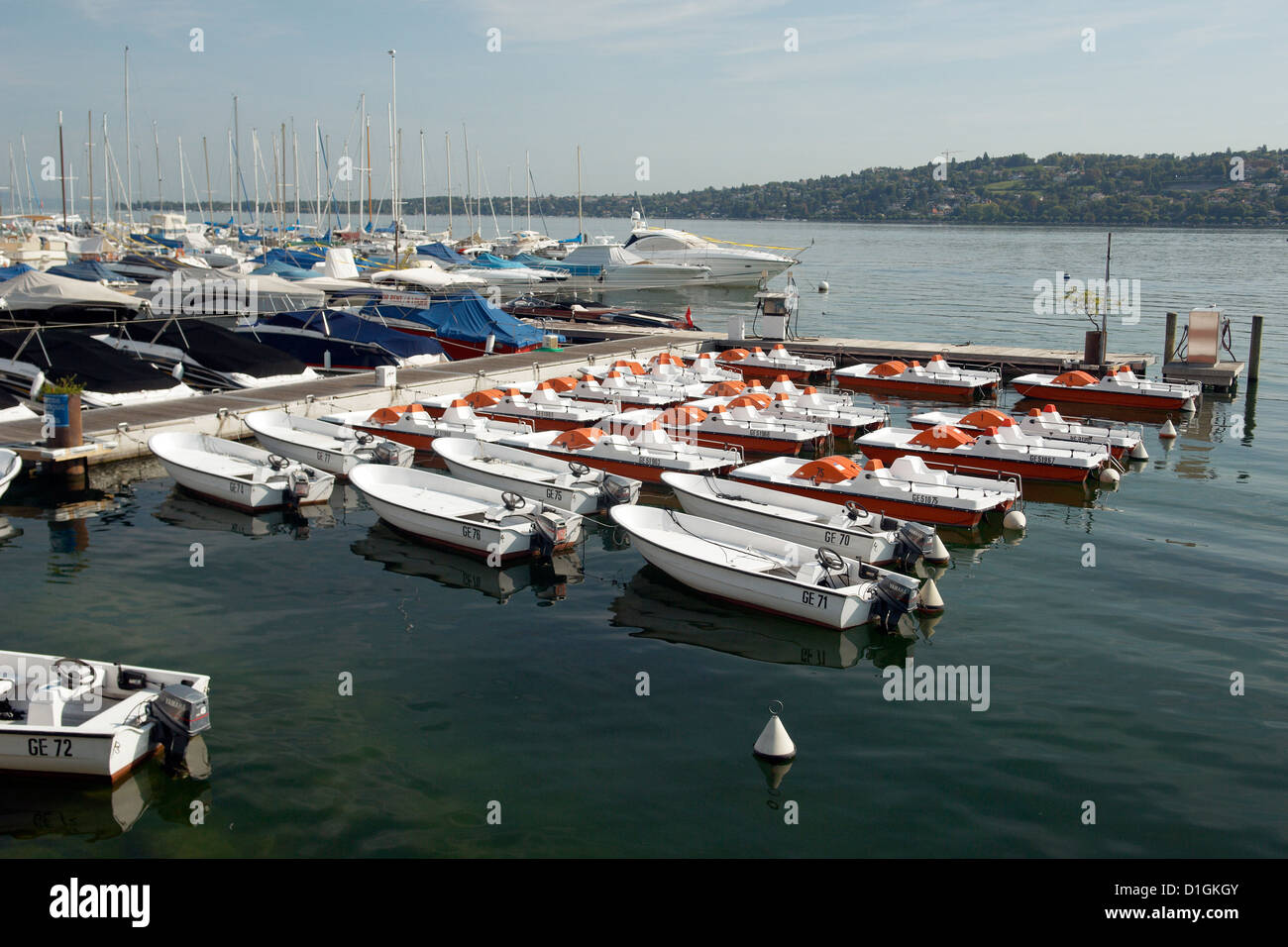 Boats on Lake Geneva, Geneva, Switzerland, Europe Stock Photo - Alamy